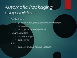 Kivy - Python UI Library for Any Platform | ODP