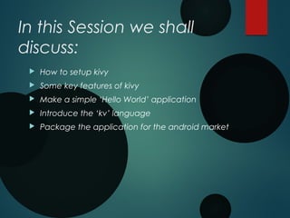 Kivy - Python UI Library for Any Platform | ODP