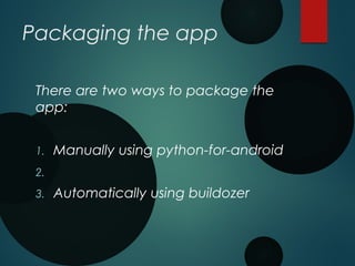 Kivy - Python UI Library for Any Platform | ODP
