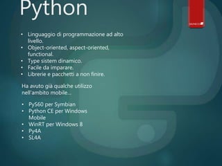 Kivy Python Framework - di Gioele Gaggio | PPTX