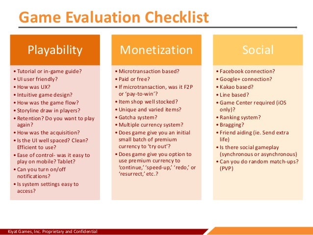 Kiyat games game evaluation process