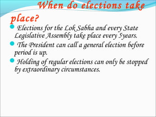ppt on procedure of elections. | PPT