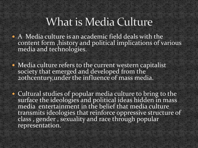 Media Cuture and Cultural Studies | PPTX