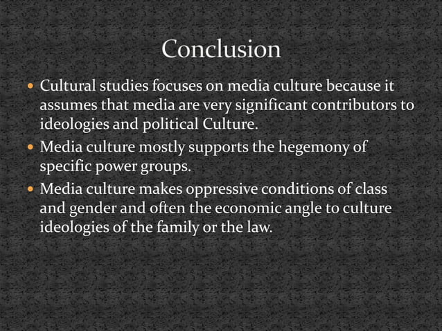 Media Cuture and Cultural Studies | PPTX