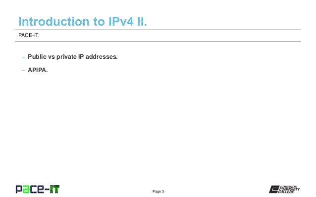 Pace IT - Introduction to IPv4 (part 2)