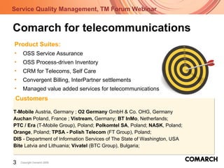 Service Quality Management - OSS Requirements in SQM ecosystem | PPT