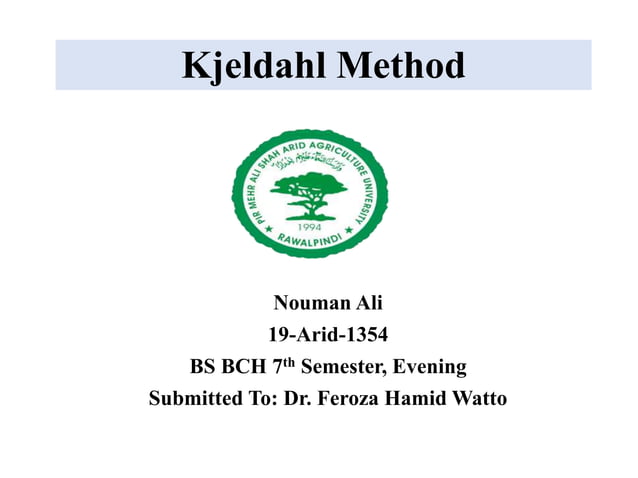 Kjeldhal Method.pptx