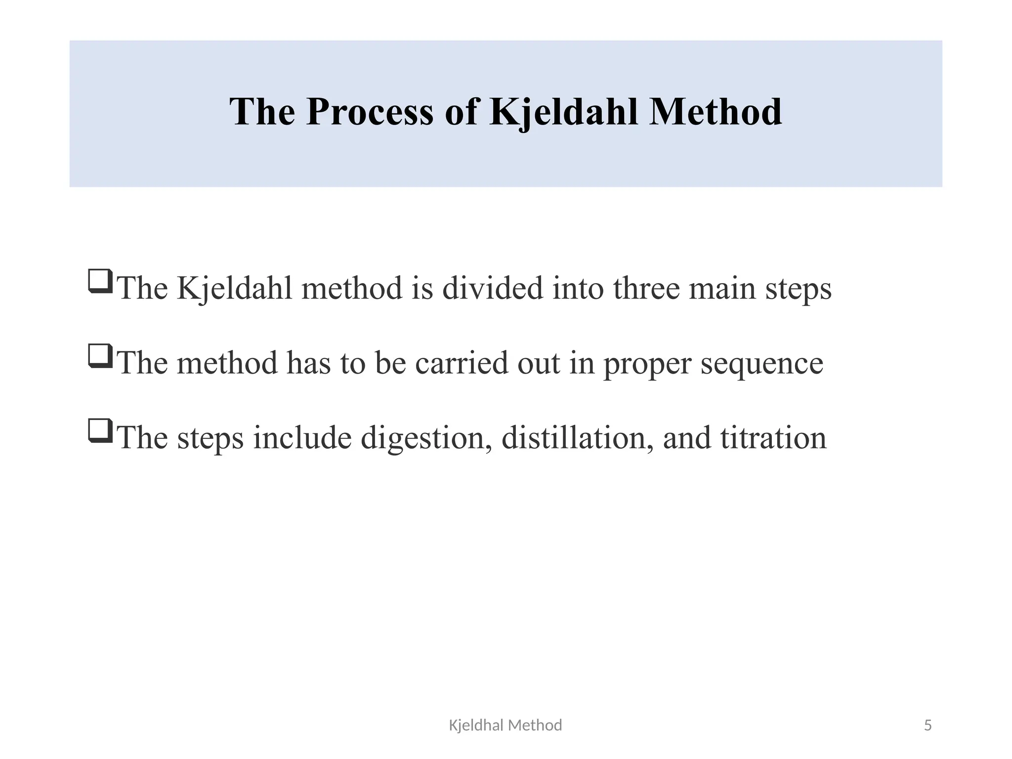 kjeldhal method to determine the nitrogen content in food | PPTX