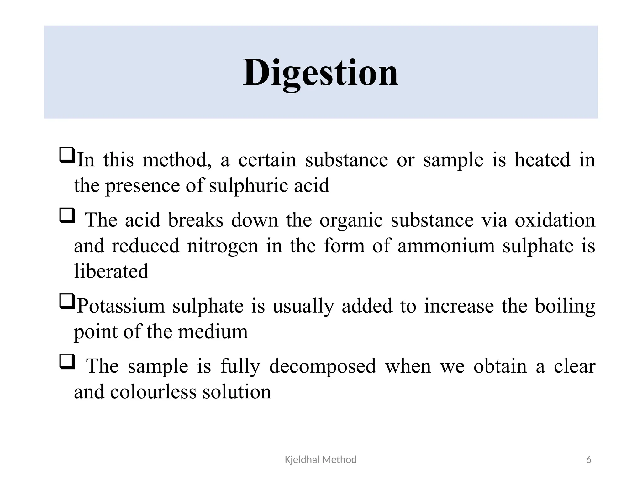 kjeldhal method to determine the nitrogen content in food | PPTX