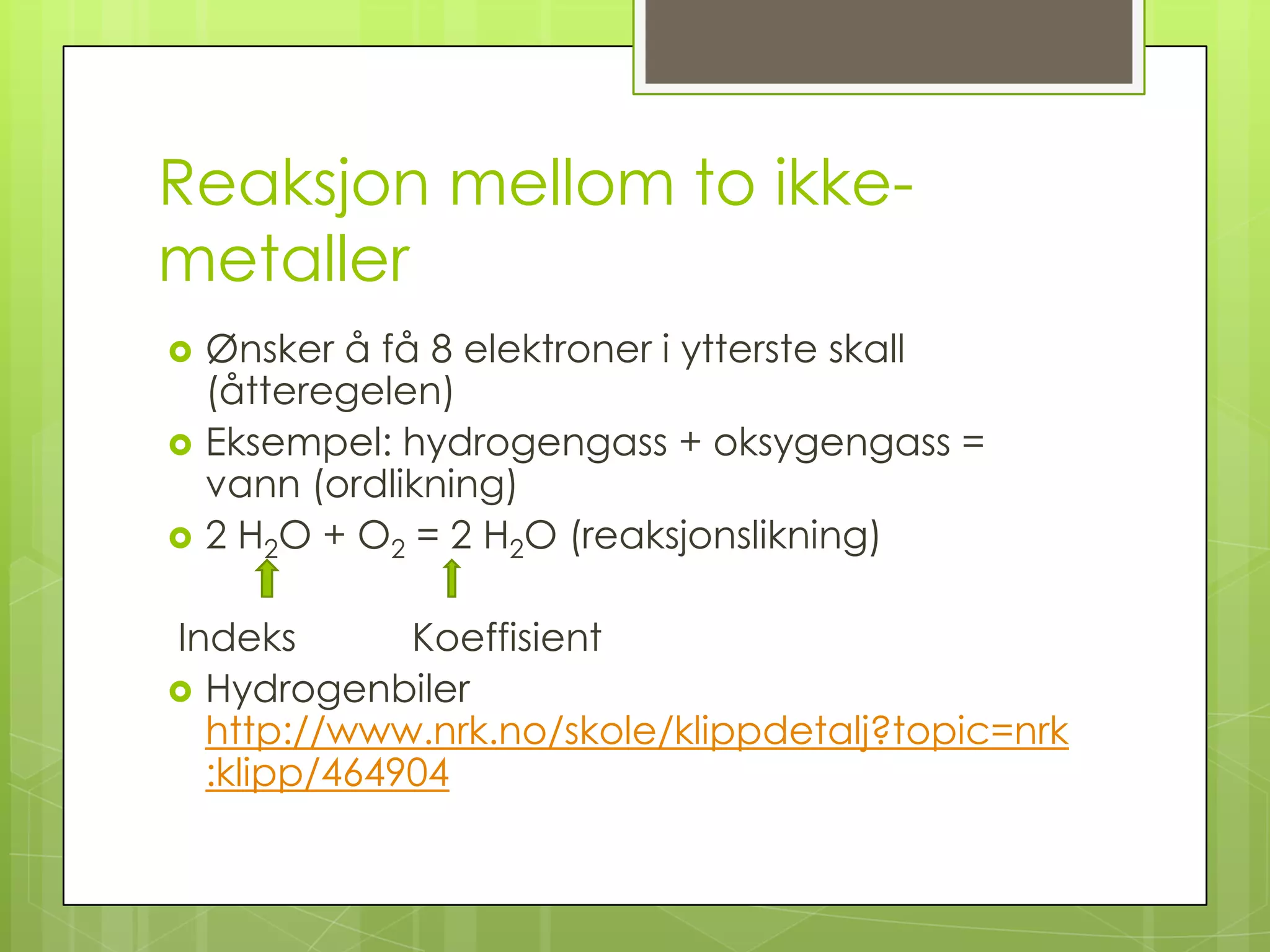 Kjemiske reaksjoner | PPTX
