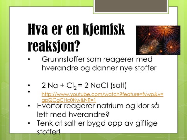Kjemiske reaksjoner | PPTX