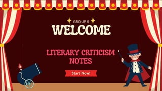 Literary Criticism Notes English quarter | PPTX