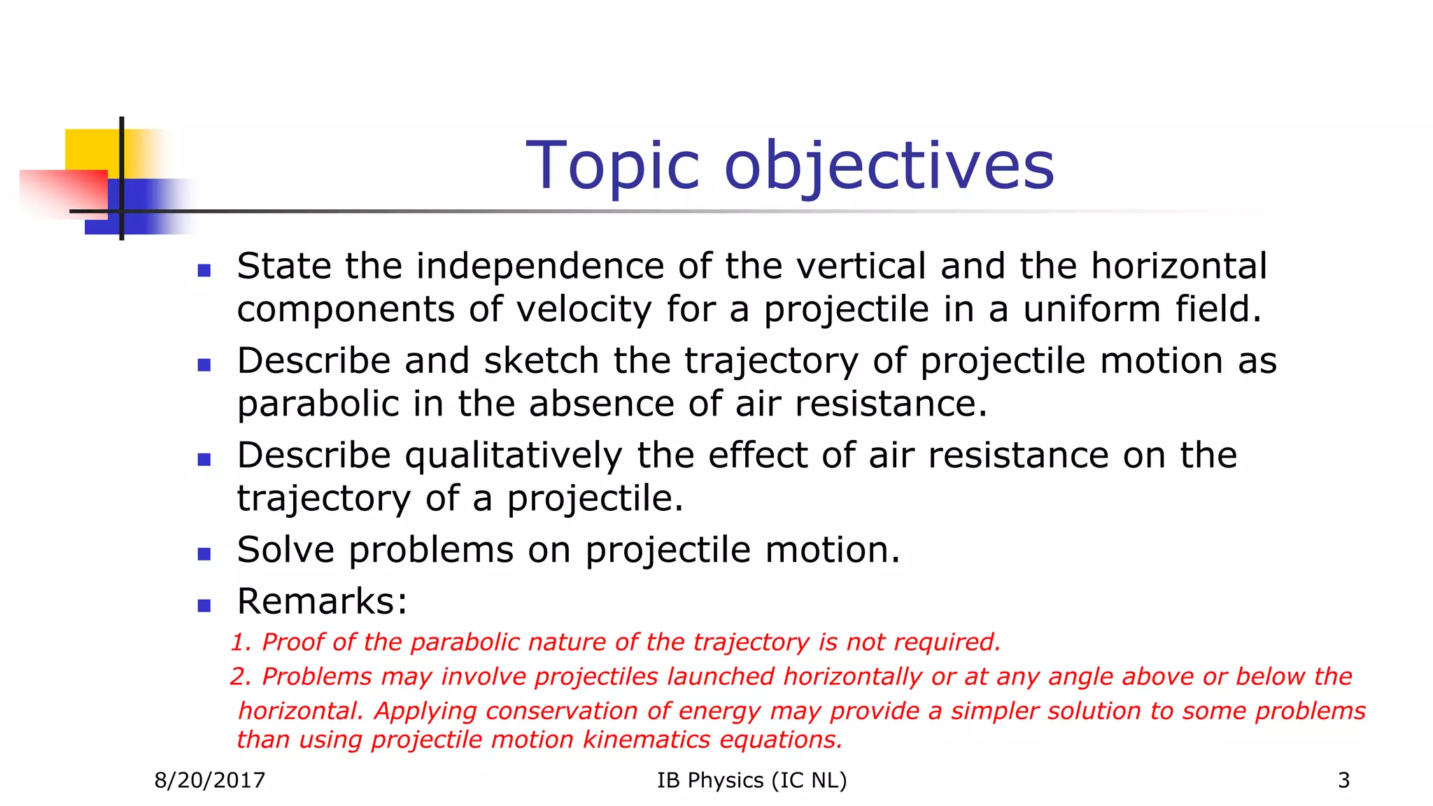 Projectile motion and its uses in daily life and its basic use. | PPTX