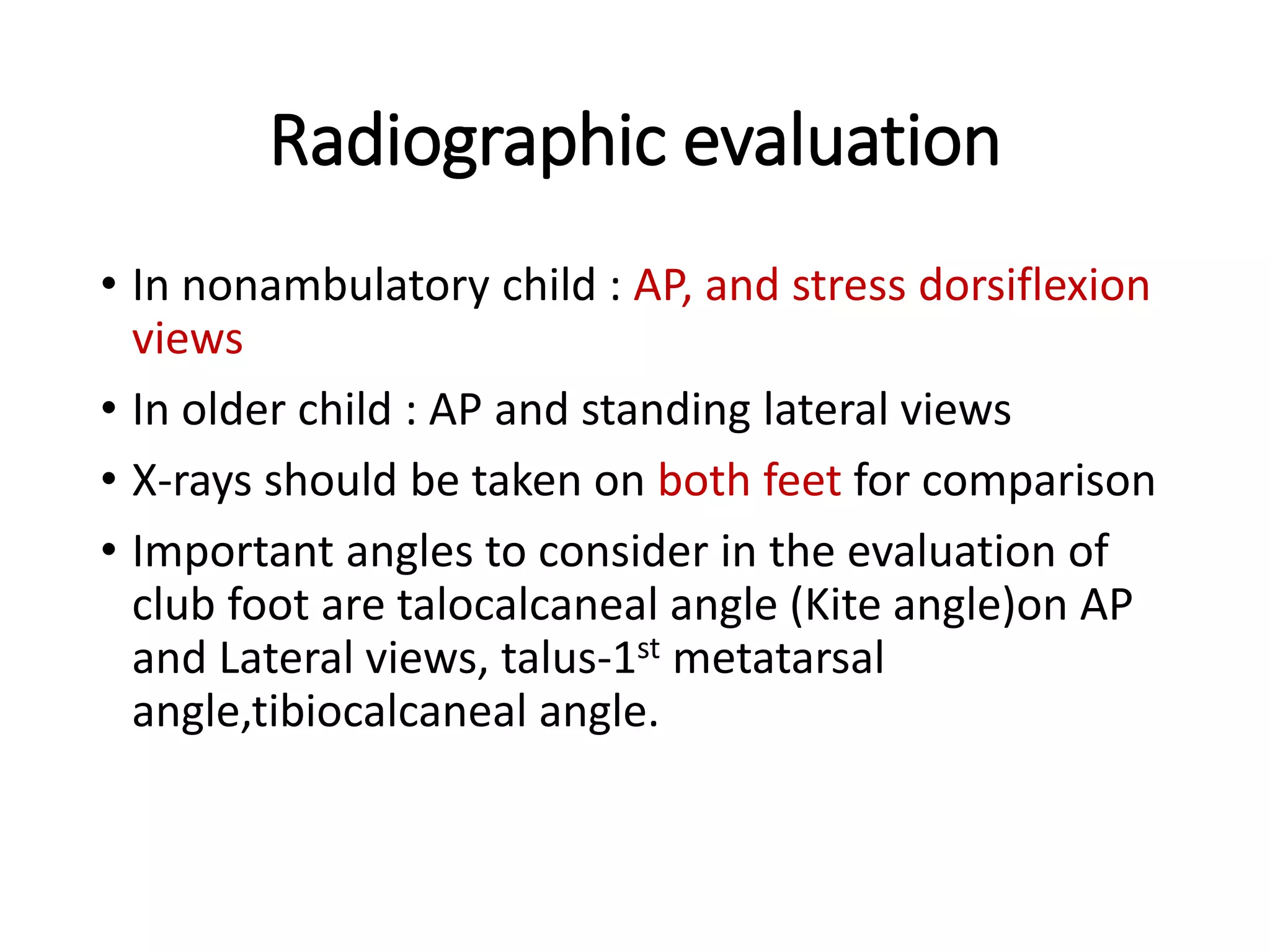 CTEV Imaging, Classification, Pirani scoring system, conservative ...