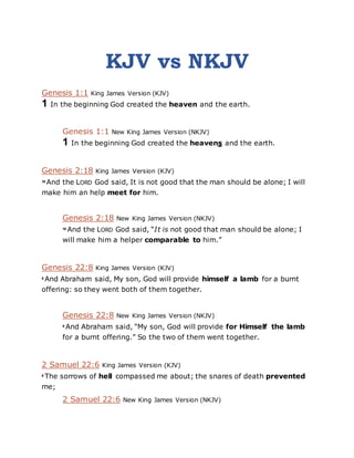 KJV vs NKJV | DOCX