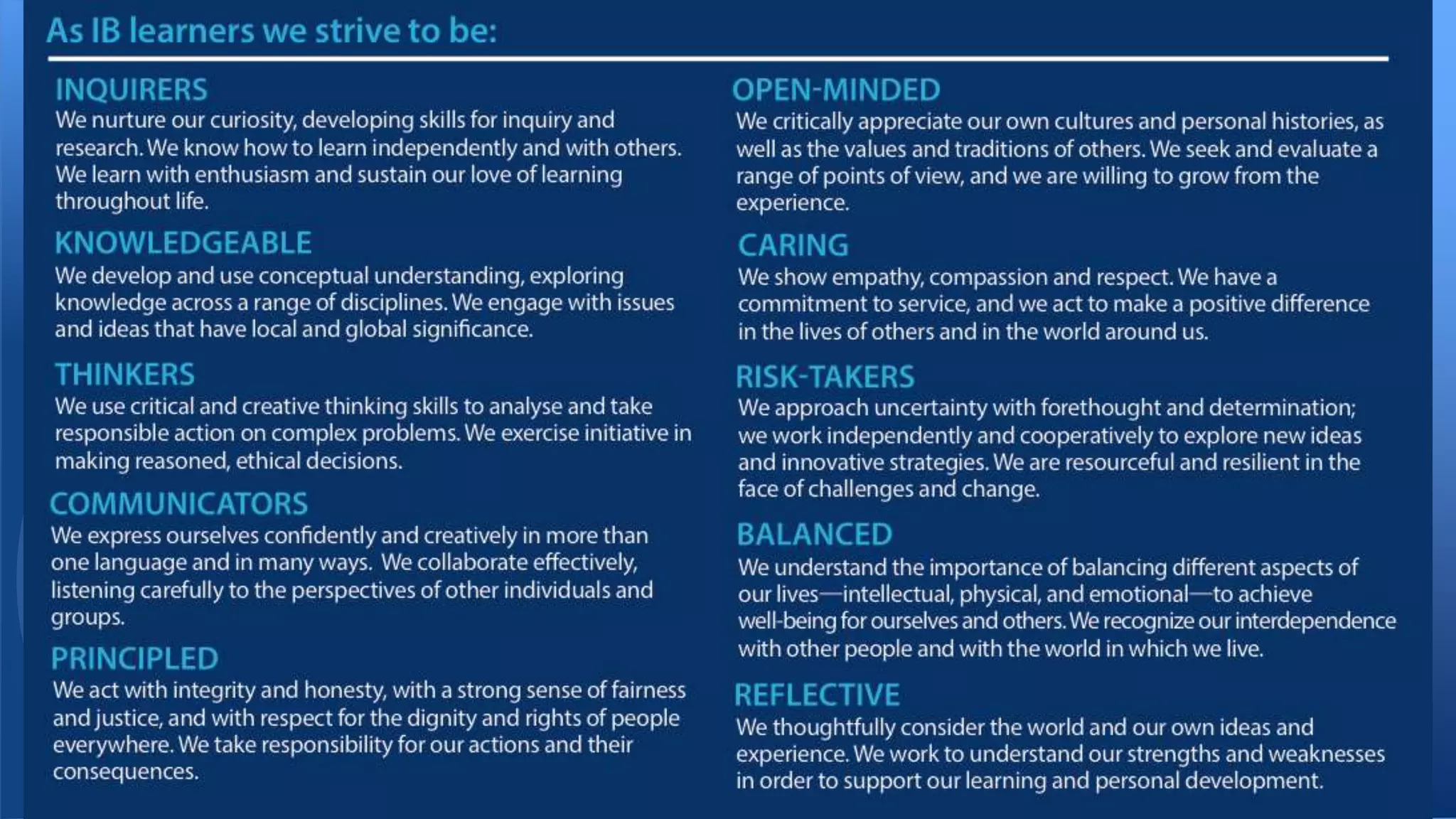 Ib learner profile | PPTX