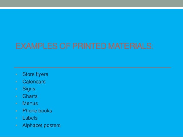 PRINTED MATERIALS printed-materials