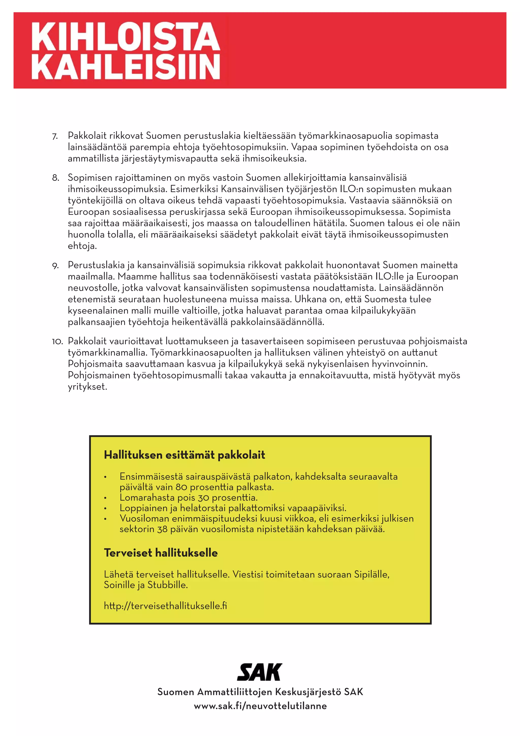 10 syytä vastustaa pakkolakeja | PDF