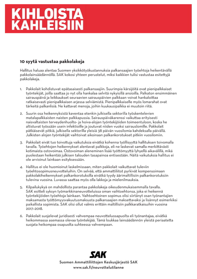 10 syytä vastustaa pakkolakeja | PDF