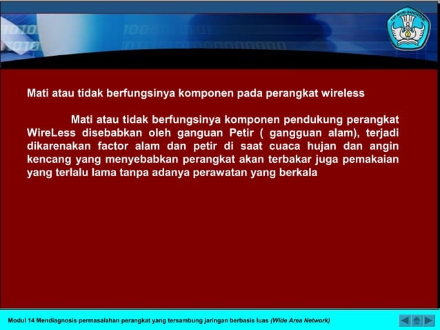 modul TKJ KK 14 Mendiagnosis permasalahan jaringan berbasis luas | PPT