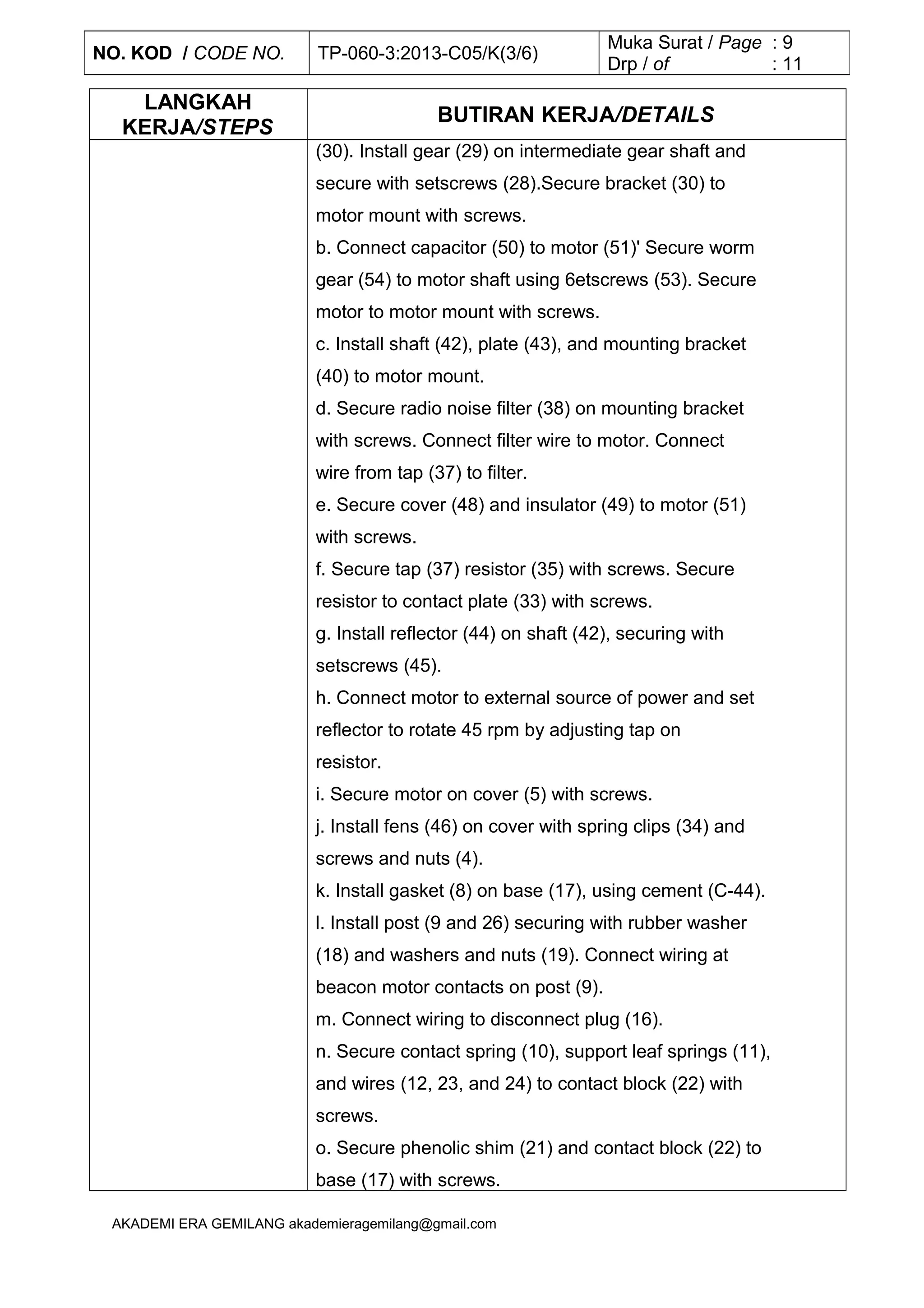 Work Sheet Aviation REMOVE AND INSTALL ANTI-COLLISION LIGHTS | DOC
