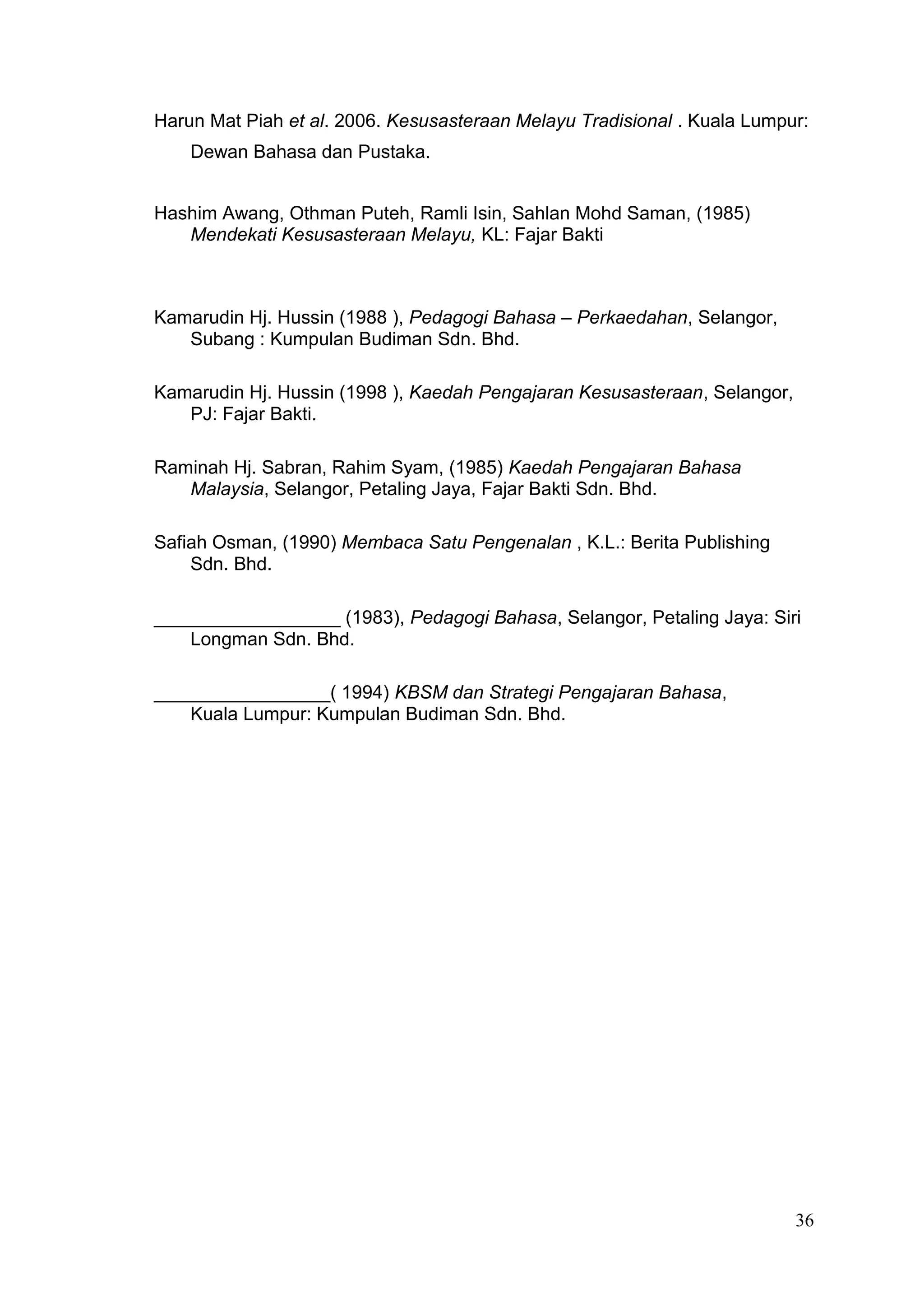 GENRE KESUSATERAAN MELAYU | DOCX