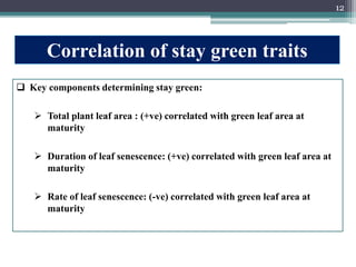 GENOMICS OF STAY GREEN TRAITS AND THEIR UTILITY IN CROP IMPROVEMENT | PPTX
