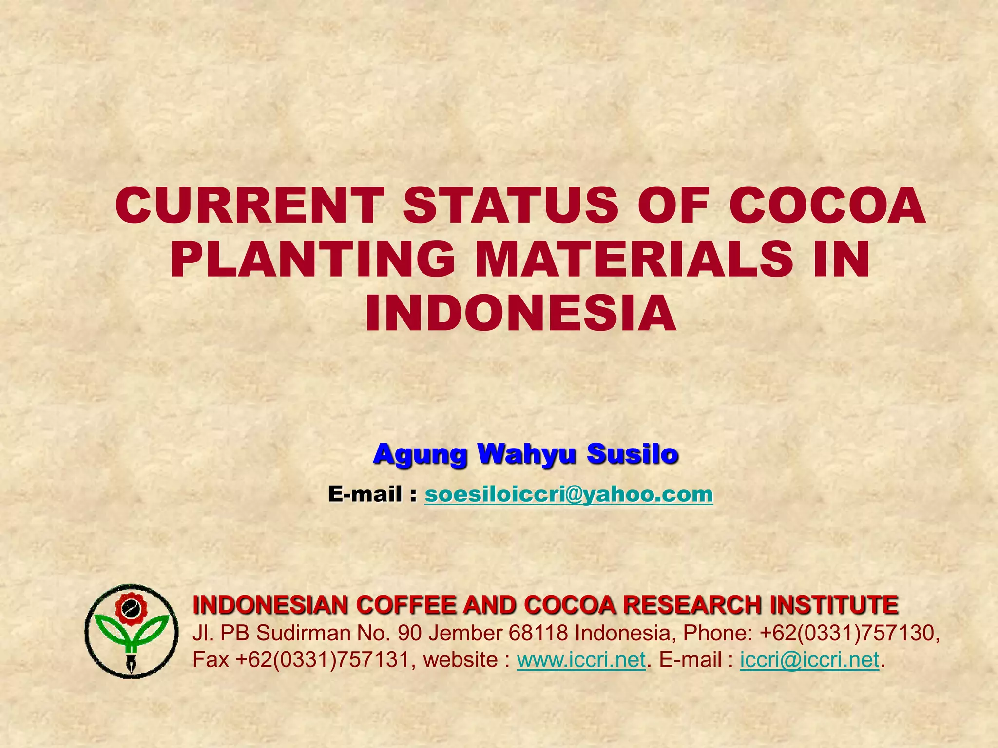 Kk day 2 am 5th speaker agung cocoa breedingprogressinindonesia | PDF
