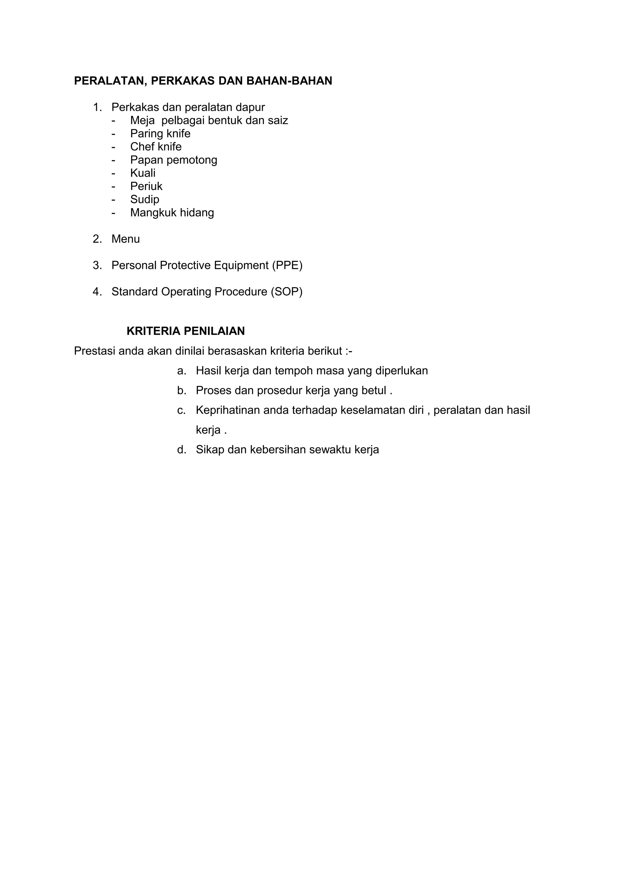 HSK 302 KERTAS KERJA KOMPETENSI 2 : PERFORM SET UP ACTION STALL ITEM | DOC