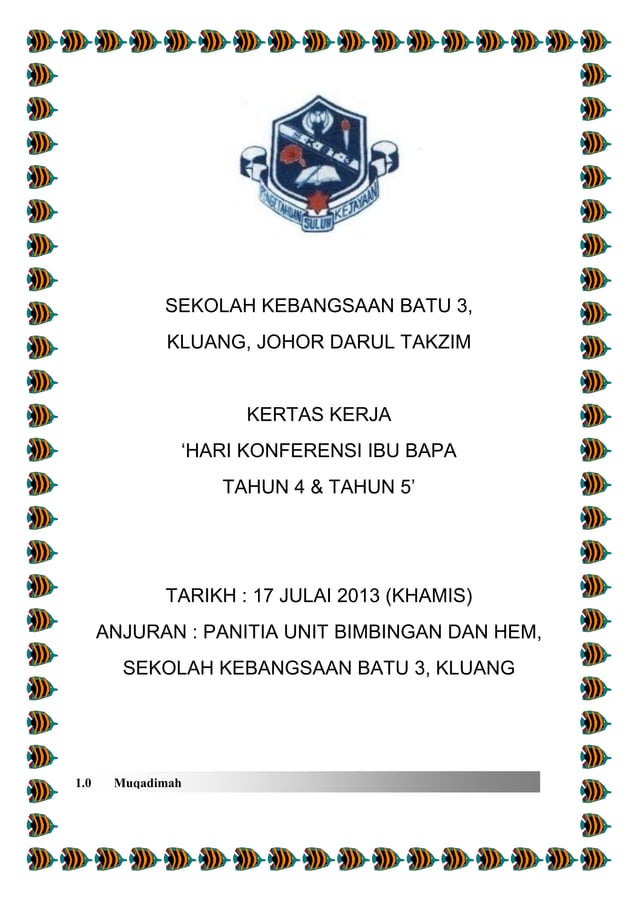 Kertas Kerja Hari Konferensi Ibu Bapa SKB3 | DOCX