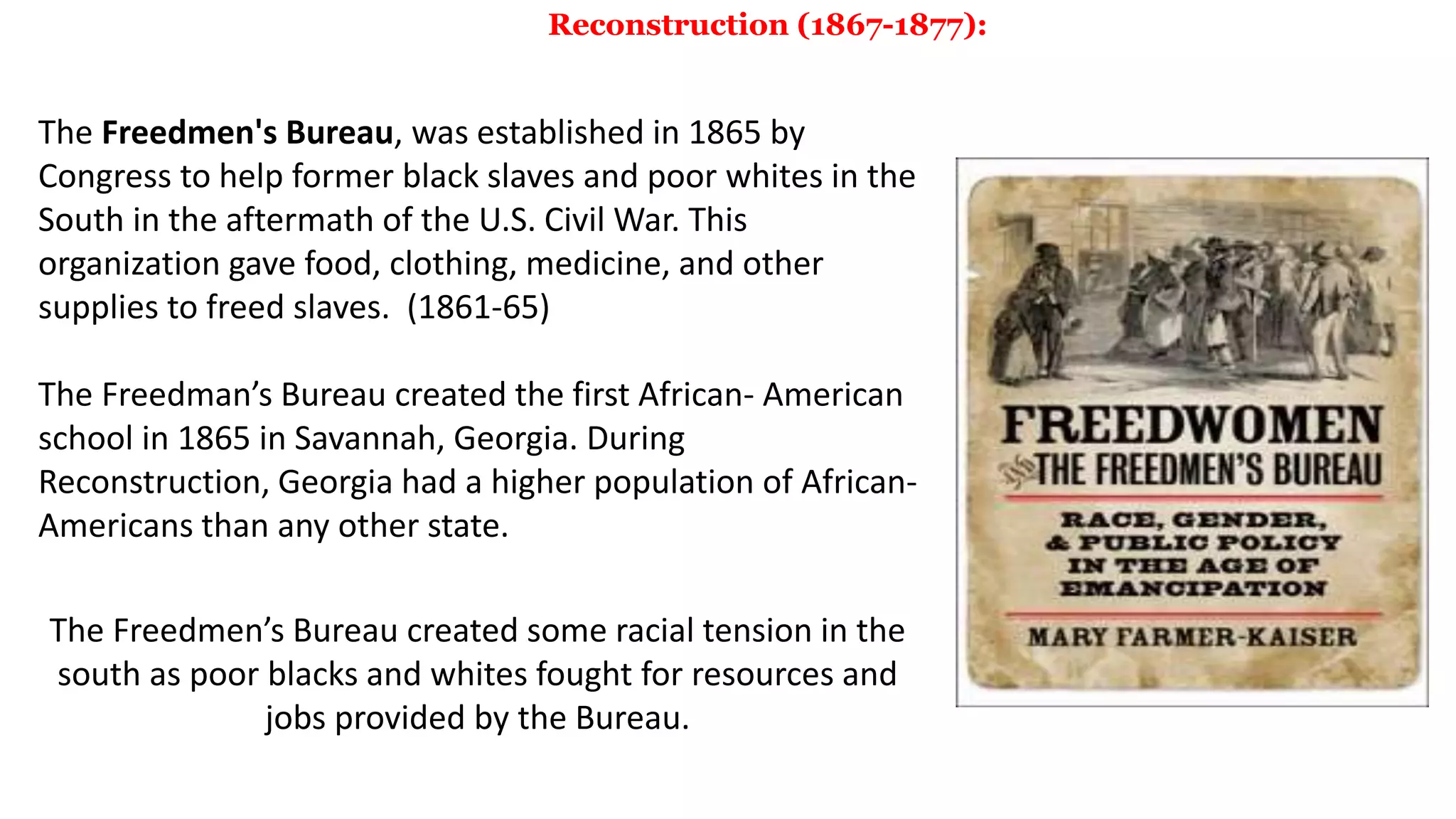 KKK and Freedmen's Bureau | PPTX