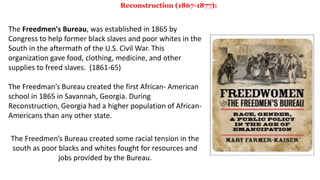KKK and Freedmen's Bureau | PPTX