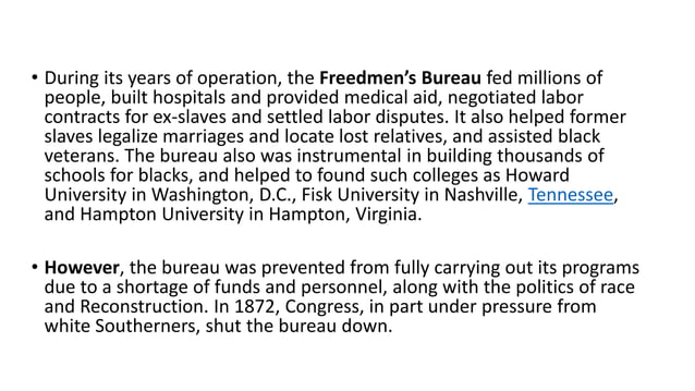 KKK and Freedmen's Bureau | PPTX