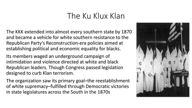 KKK and Freedmen's Bureau | PPTX