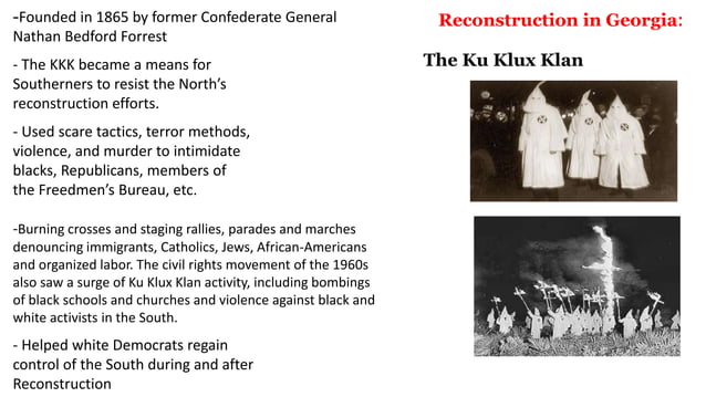 KKK and Freedmen's Bureau | PPTX