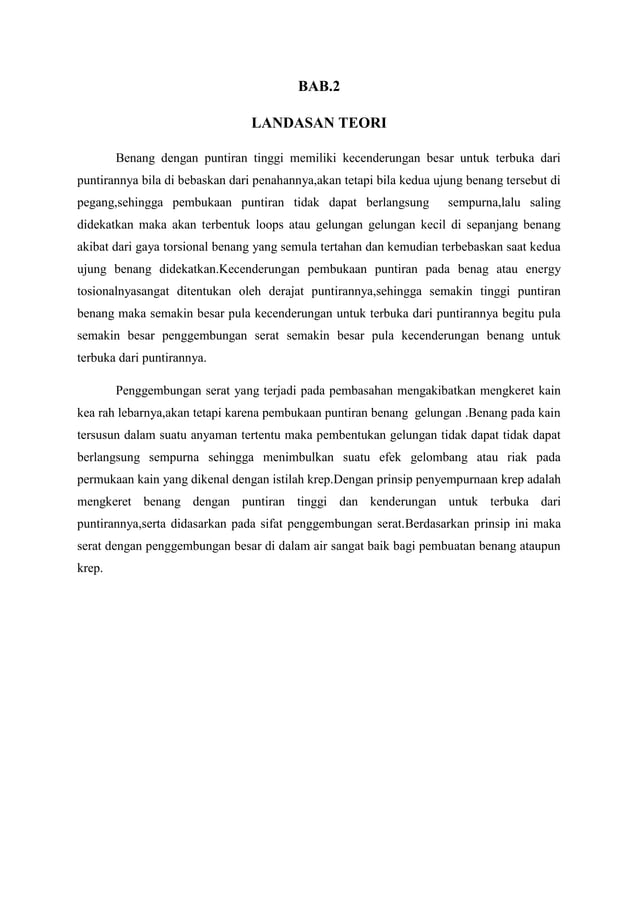 creping kreping perencanaan kreping prinsip dan alat | DOCX