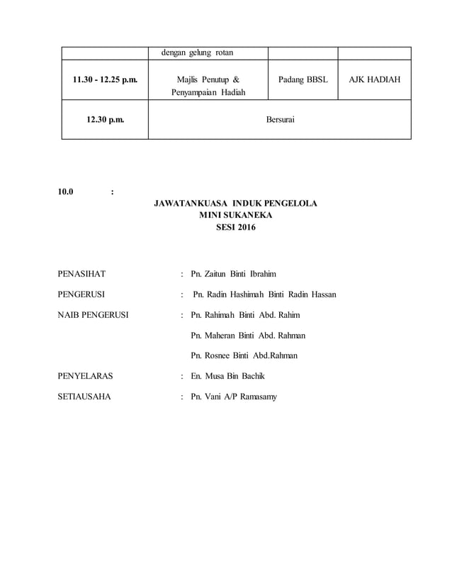 Kertas Kerja mini sukaneka | DOCX