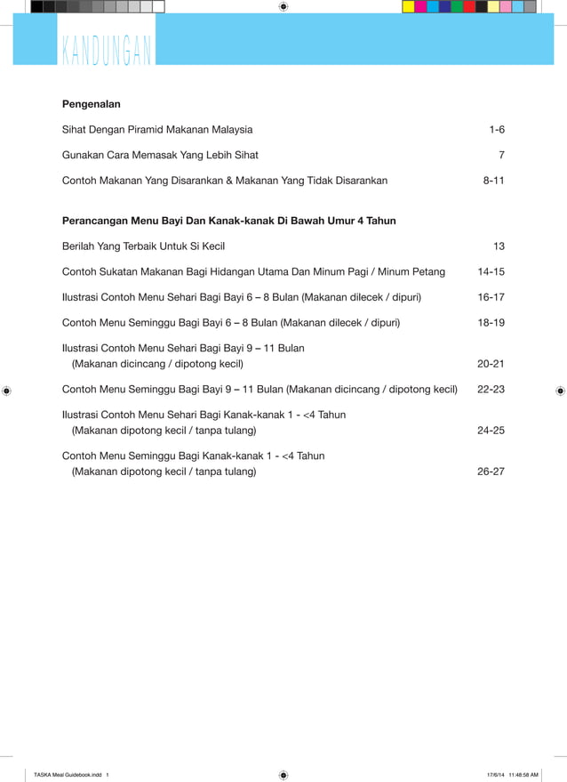 Garis Panduan menu taska KKM | PDF