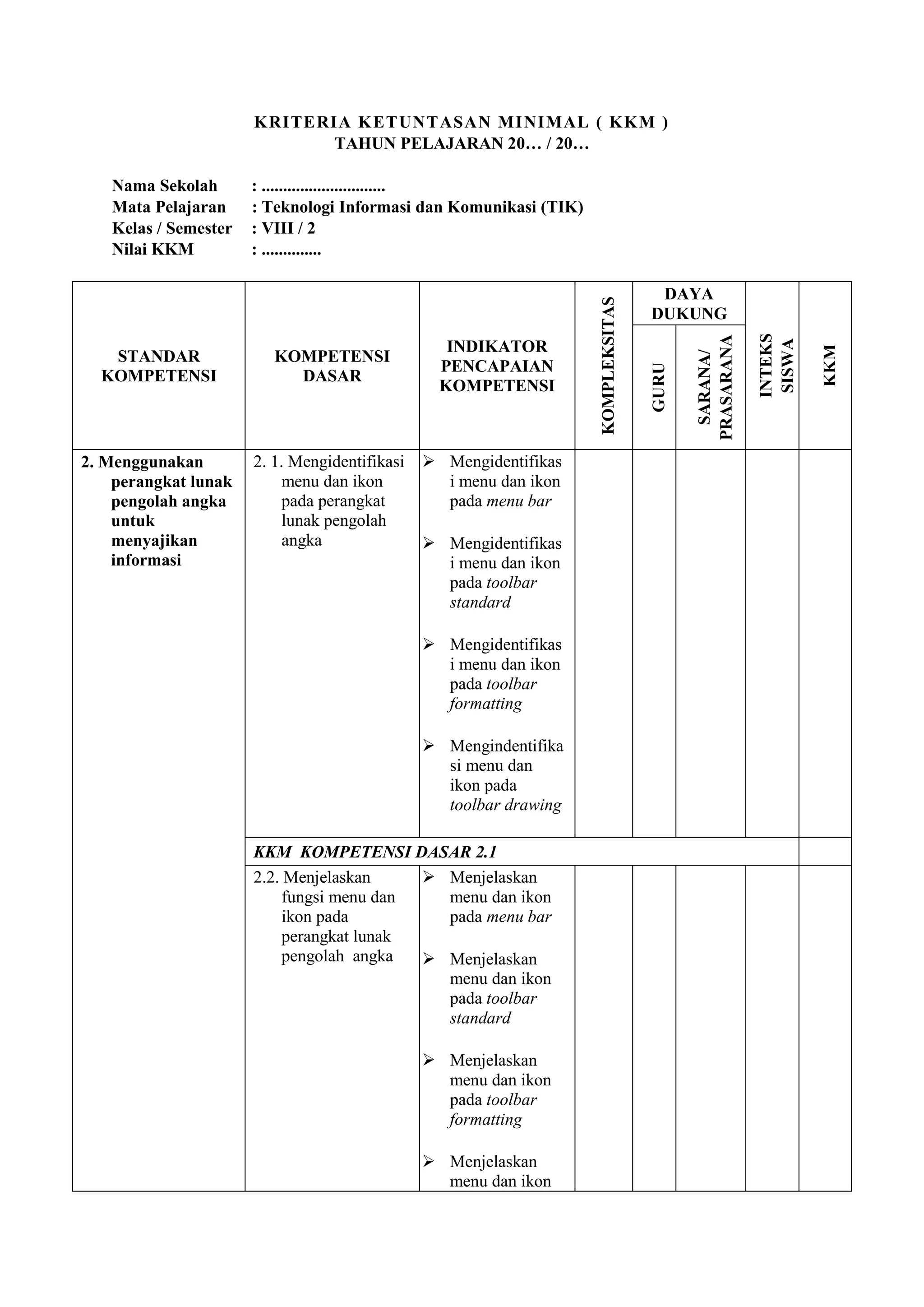Kkmtiksmp kelas viii | DOCX