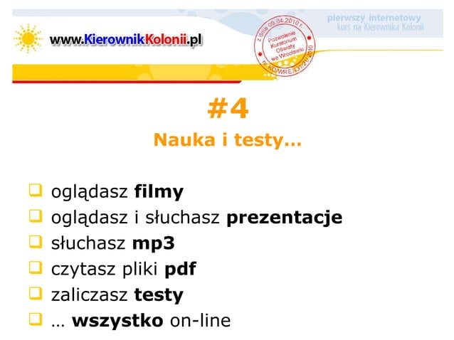 O kursie i nauce | PPT