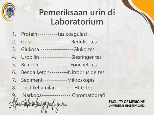 KOMPOSISI URIN dan derivatnya Kuliah FK .ppt