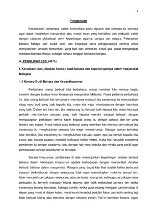 Kesantunan Masyarakat Malaysia | DOCX