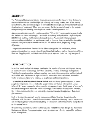 Automatic Bidirectional Visitor Counter: An Overview | PDF