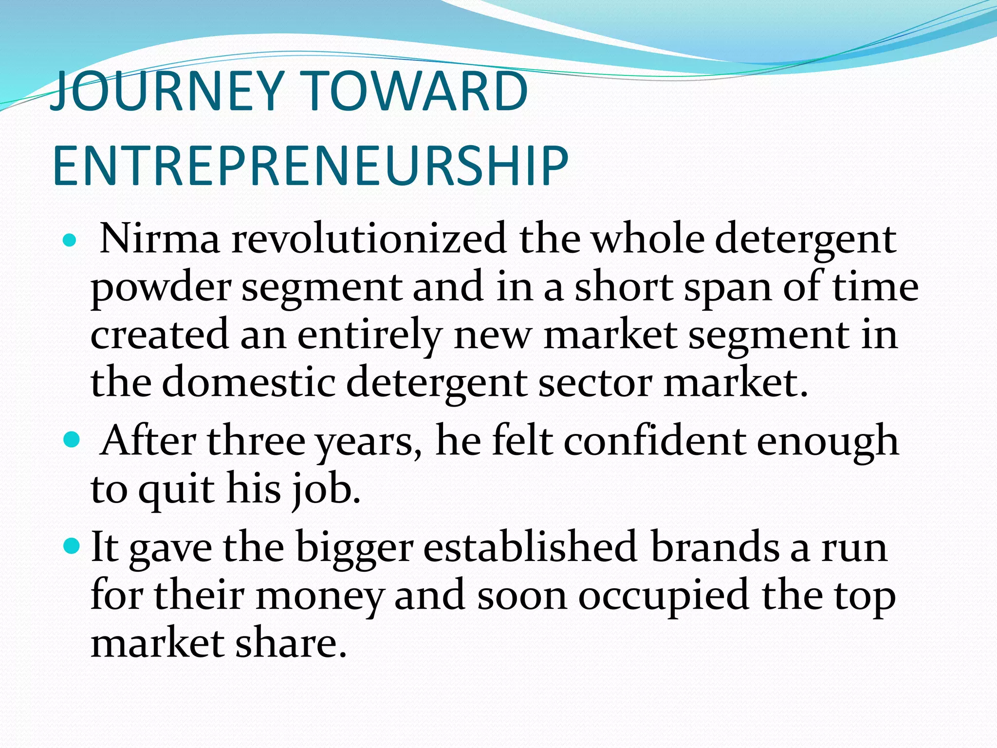 Karsanbhai Patel (Founder of NIRMA) | PPTX