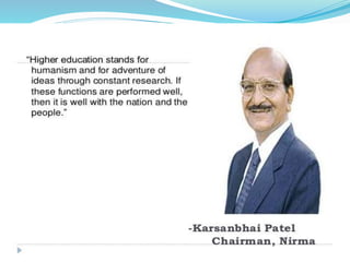 Karsanbhai Patel (Founder of NIRMA) | PPTX