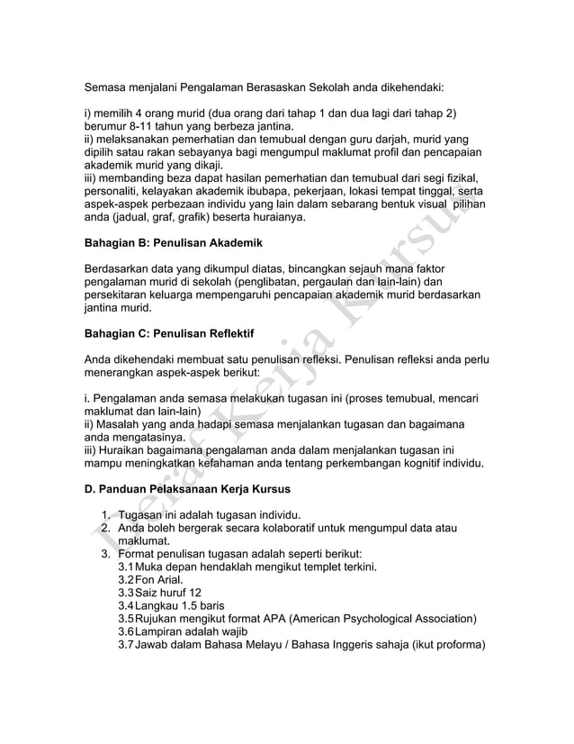 KKBI Contoh Kerja Kursus IPG 2012 | PDF