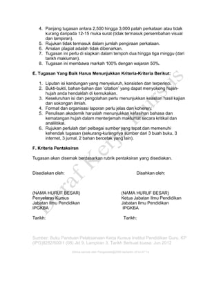 KKBI Contoh Kerja Kursus IPG 2012 | PDF