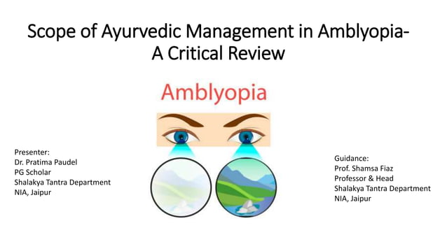 Ayurveda treatment and Eye exercises in Amblyopia | PPTX
