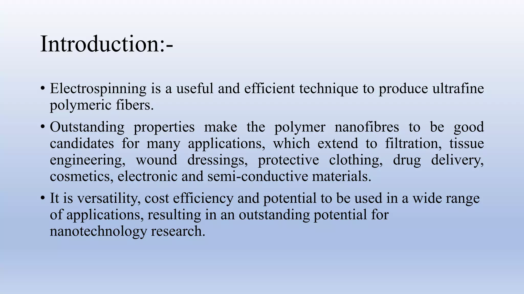 Electrospinning of Nanofibres | PPTX