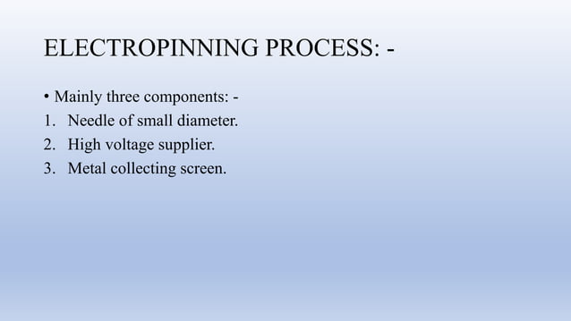 Electrospinning of Nanofibres | PPTX